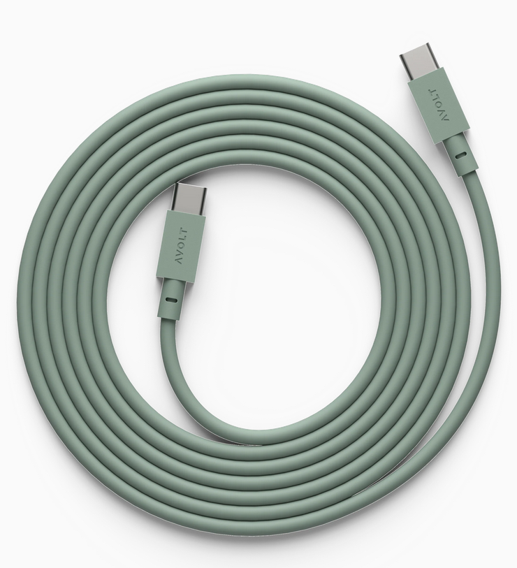 Avolt Cable 1 Oak Green USB-C zu USB-C Ladekabel 2 Meter | lax-online.de
